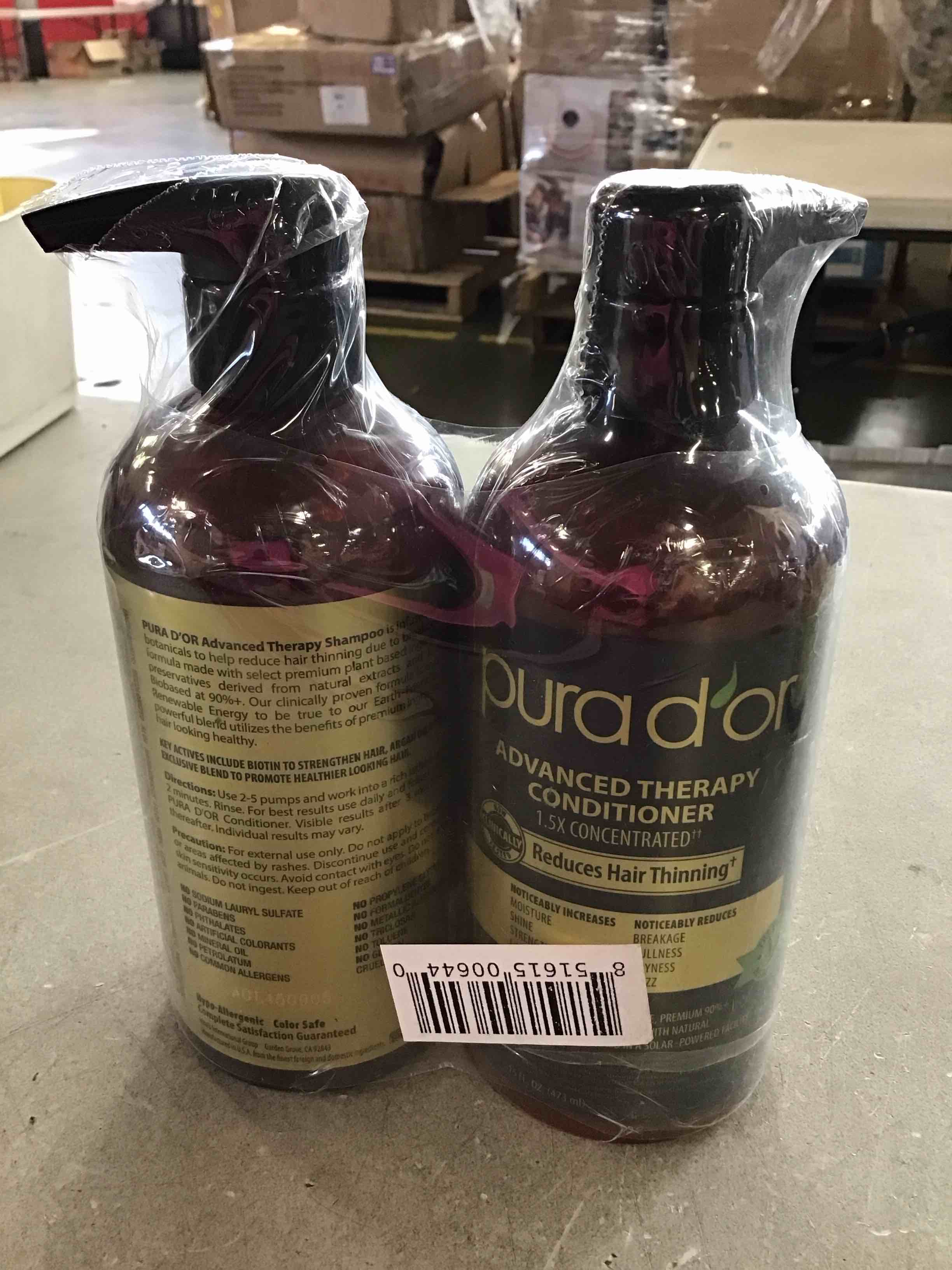 PURA D'OR Anti-Thinning Advanced Therapy Biotin Shampoo & Conditioner Hair Care Set, Clinically ...