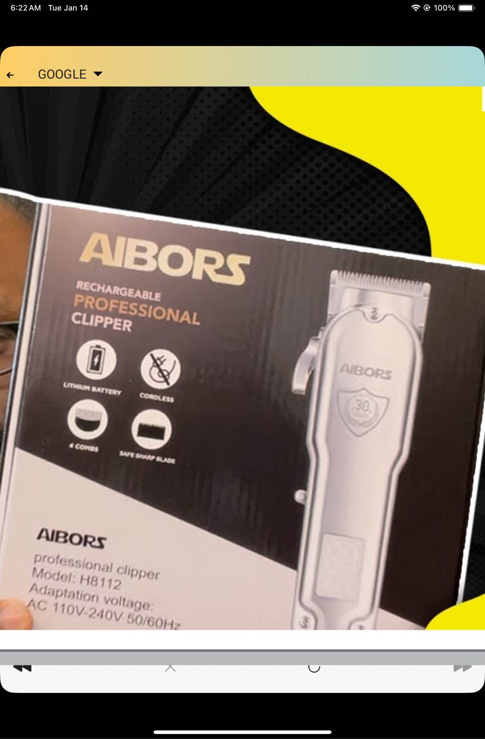 AIBORS professional clipper H8112 Adaptation voltage: AC 110V-240V 50/60Hz