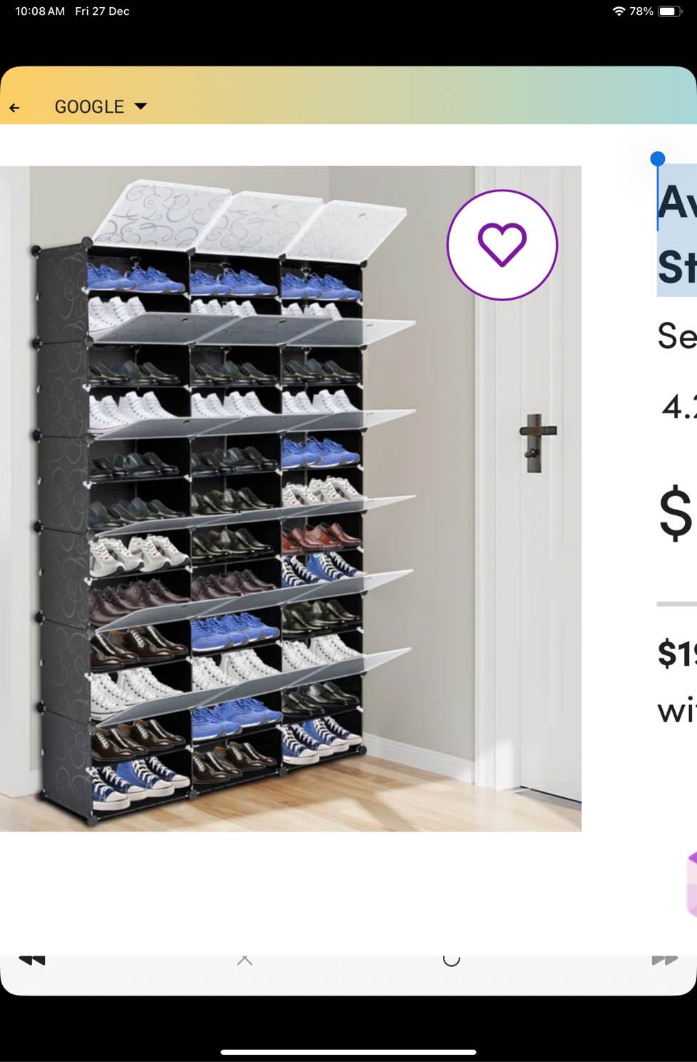 Avaeya 72 Pair Stackable Shoe Storage Cabinet