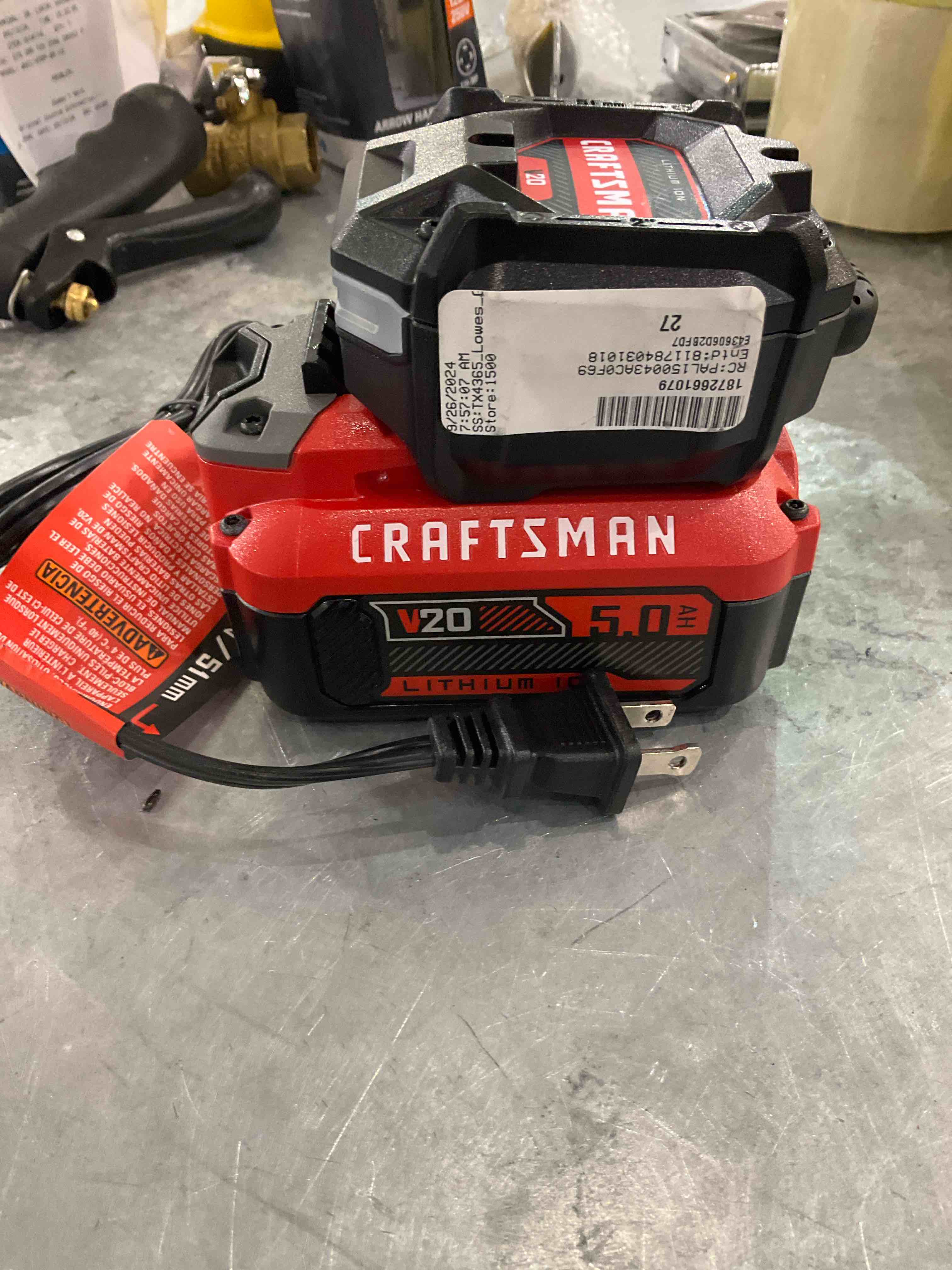 Craftsman Lithium-Ion Battery V20 1.3 Ah CMCB201 and Charger CMCB101, 2022