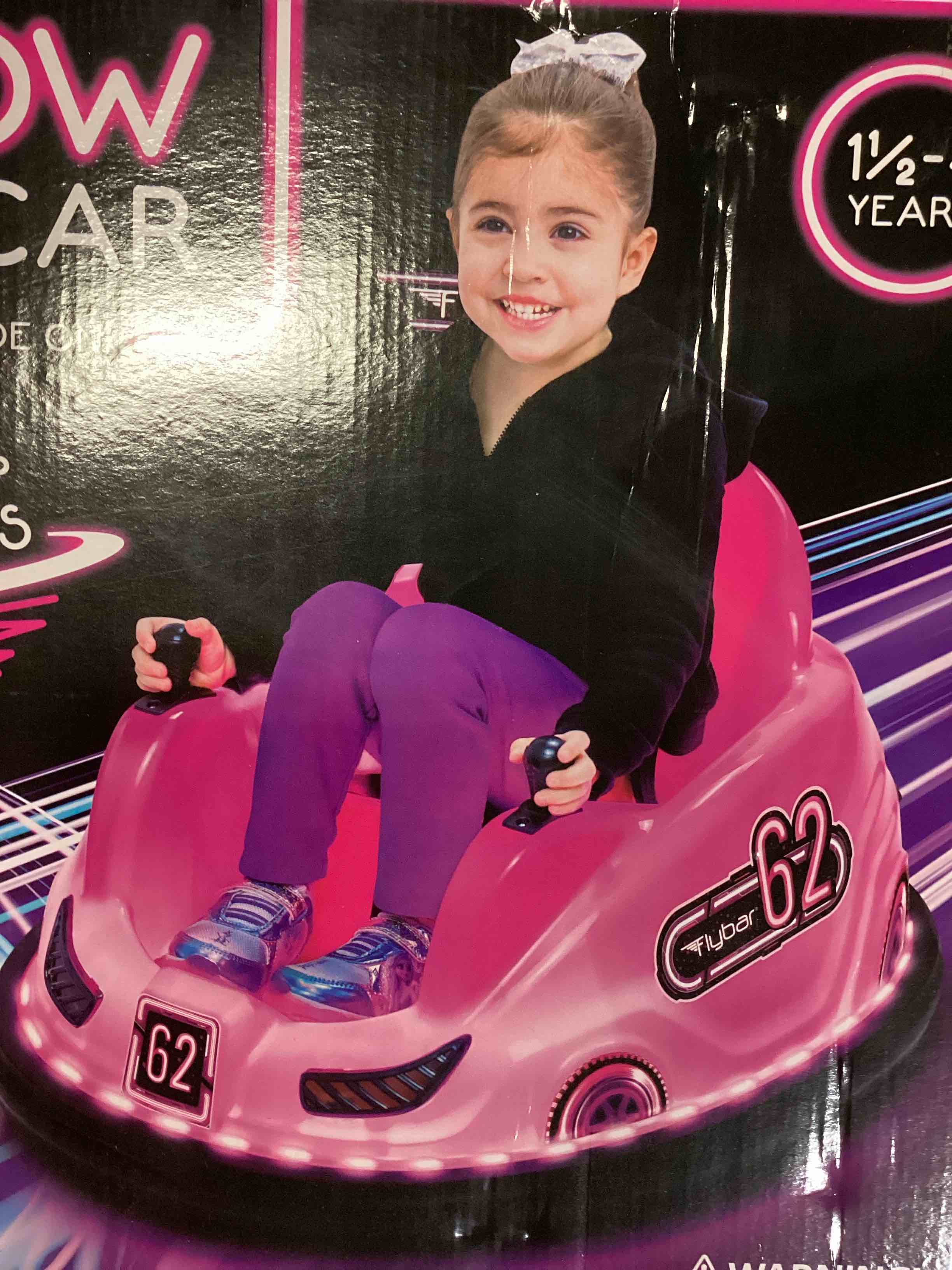 Flybar Pink 6 V Bumper Car Powered Ride-On with LED Lights