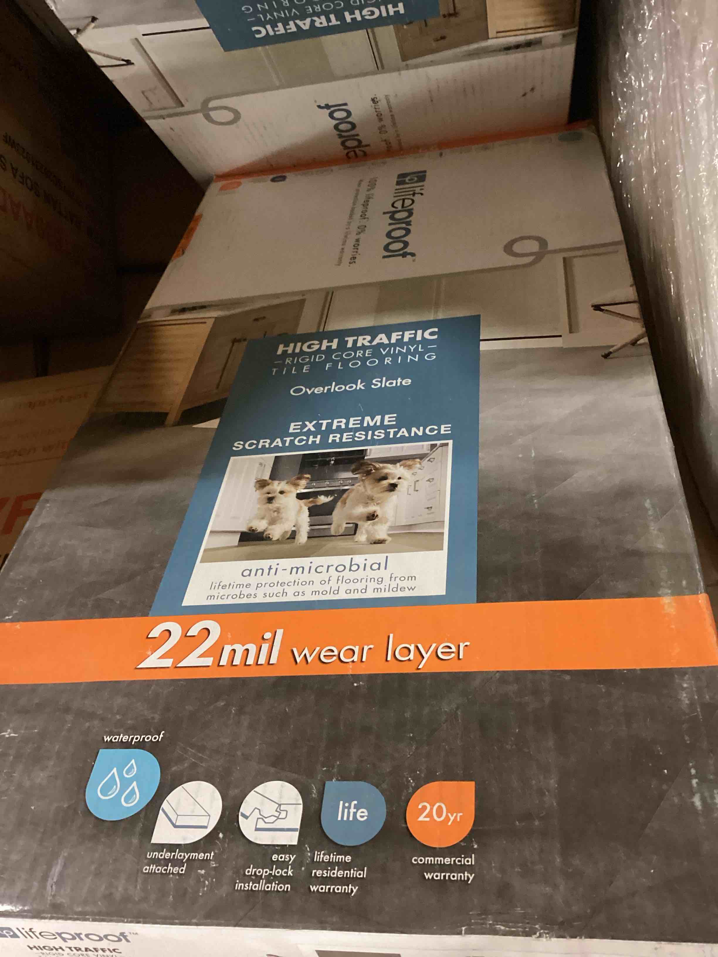 Overlook Slate 22 MIL x 11.9 in. W x 23.8 in. L Click Lock Waterproof ...