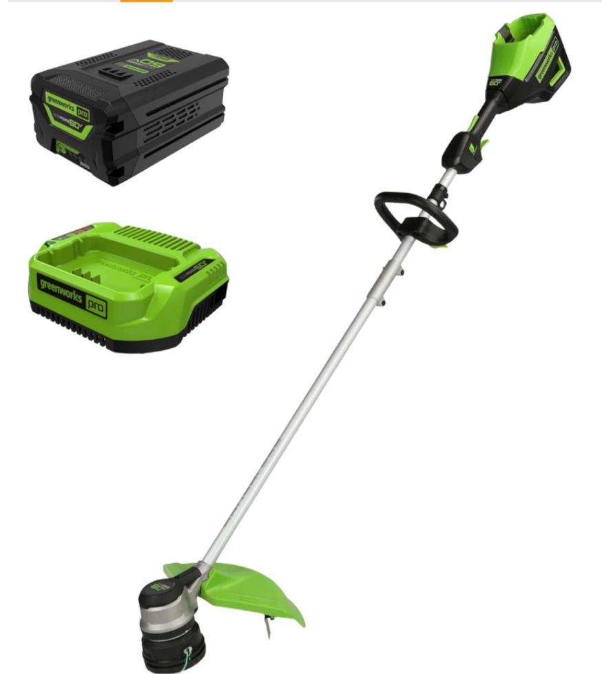 Greenworks 60V 16” Brushless Cordless String Trimmer, Charger Included