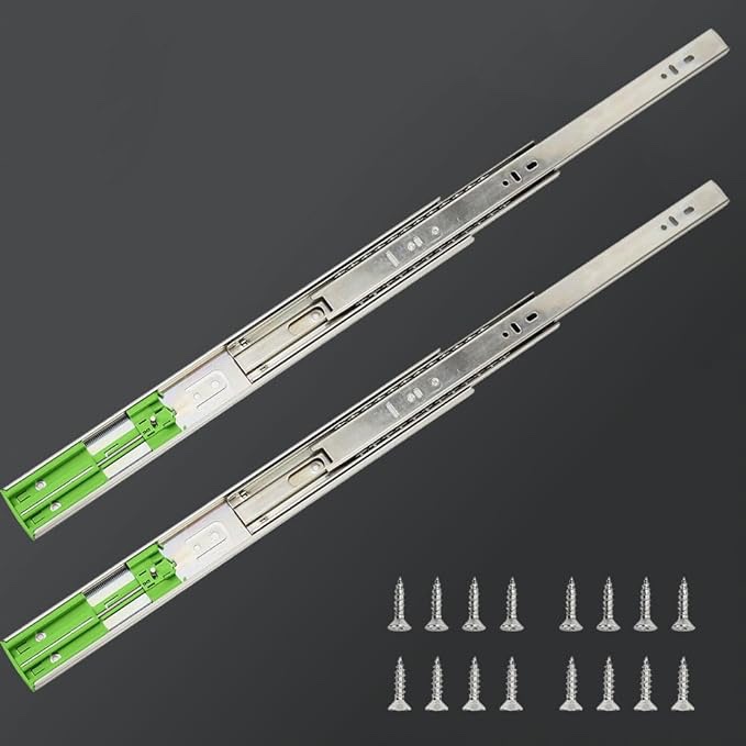 2 Pairs 20 inch Drawer Slides Soft Close Drawer Full Extension Drawer ...