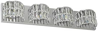 allen + roth Willow 4Lt Chrome/Crystal Glass Vanity Light