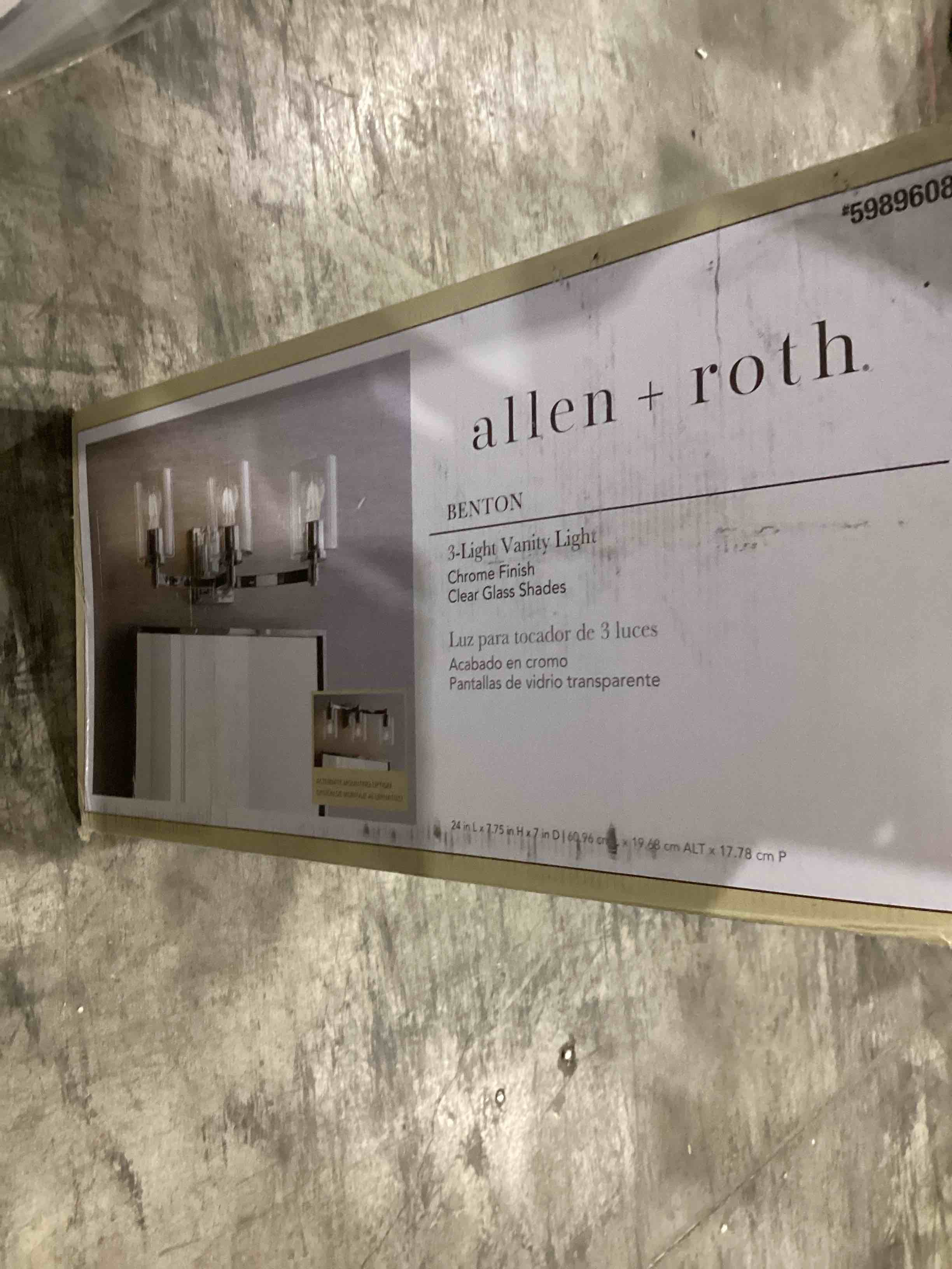 Allen and Roth Benton 3-light vanity light chrome finish