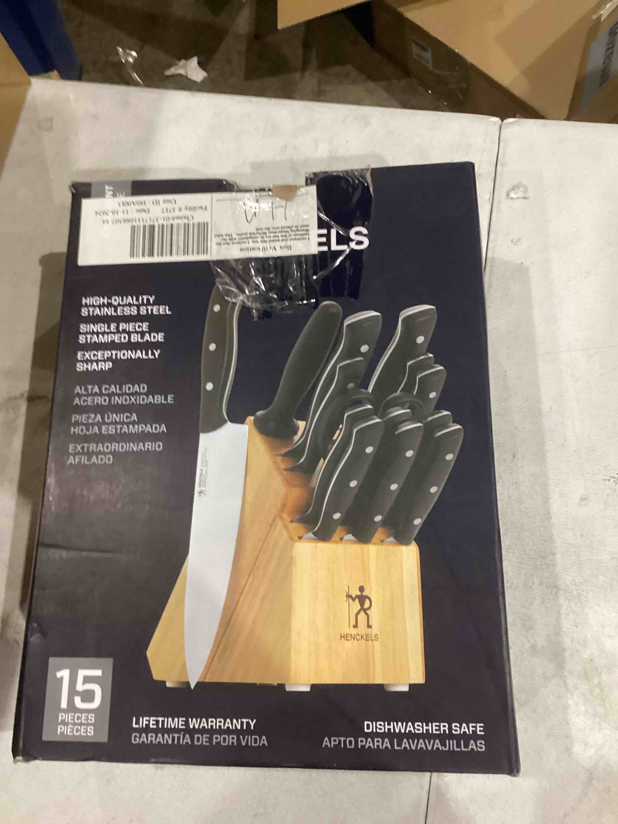 HENCKELS Premium Quality 15-Piece Knife Set with Block, Razor-Sharp ...