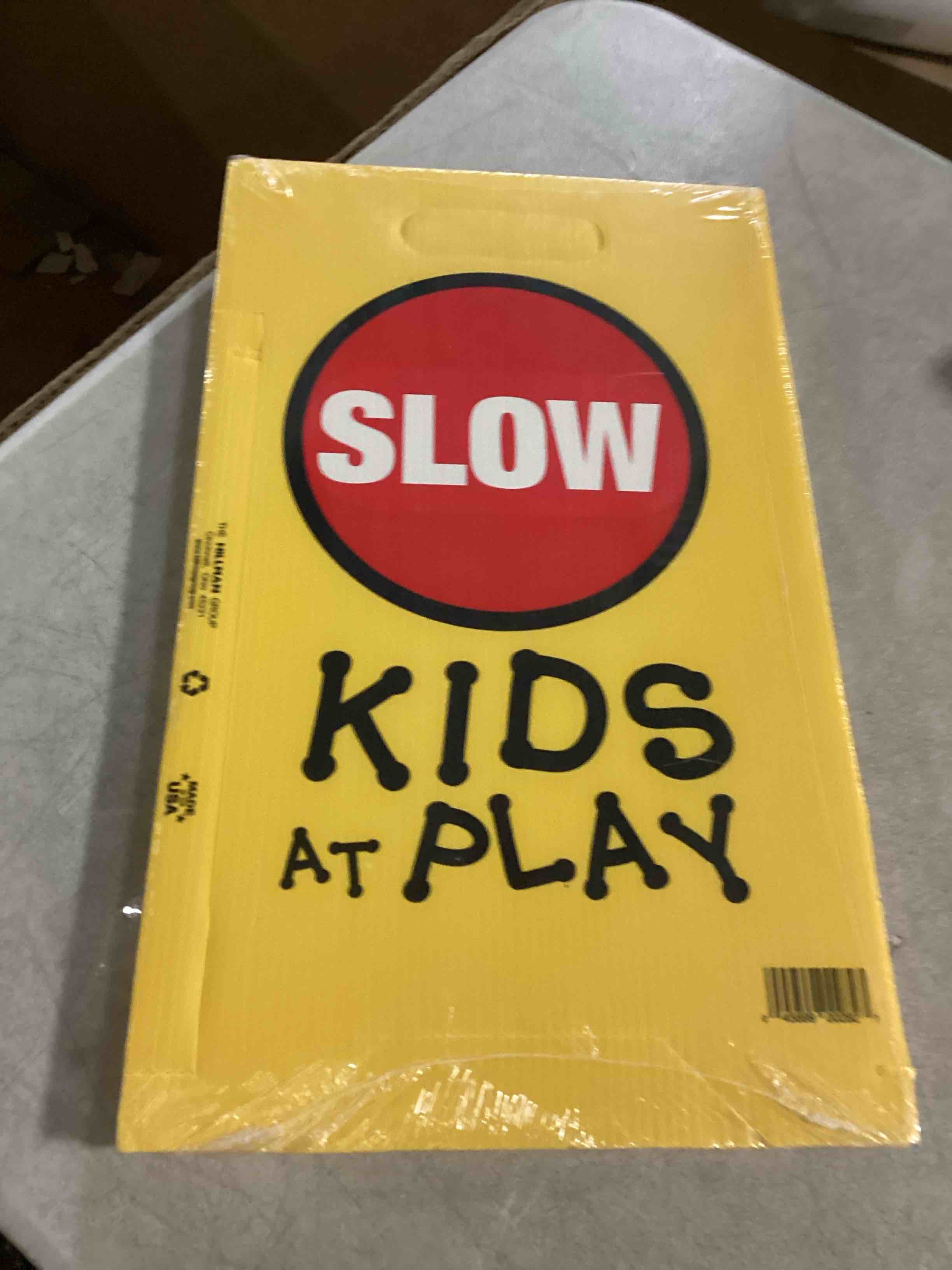 Slow Kids at Play! Child Safety & Slow Down Double-Sided Signs