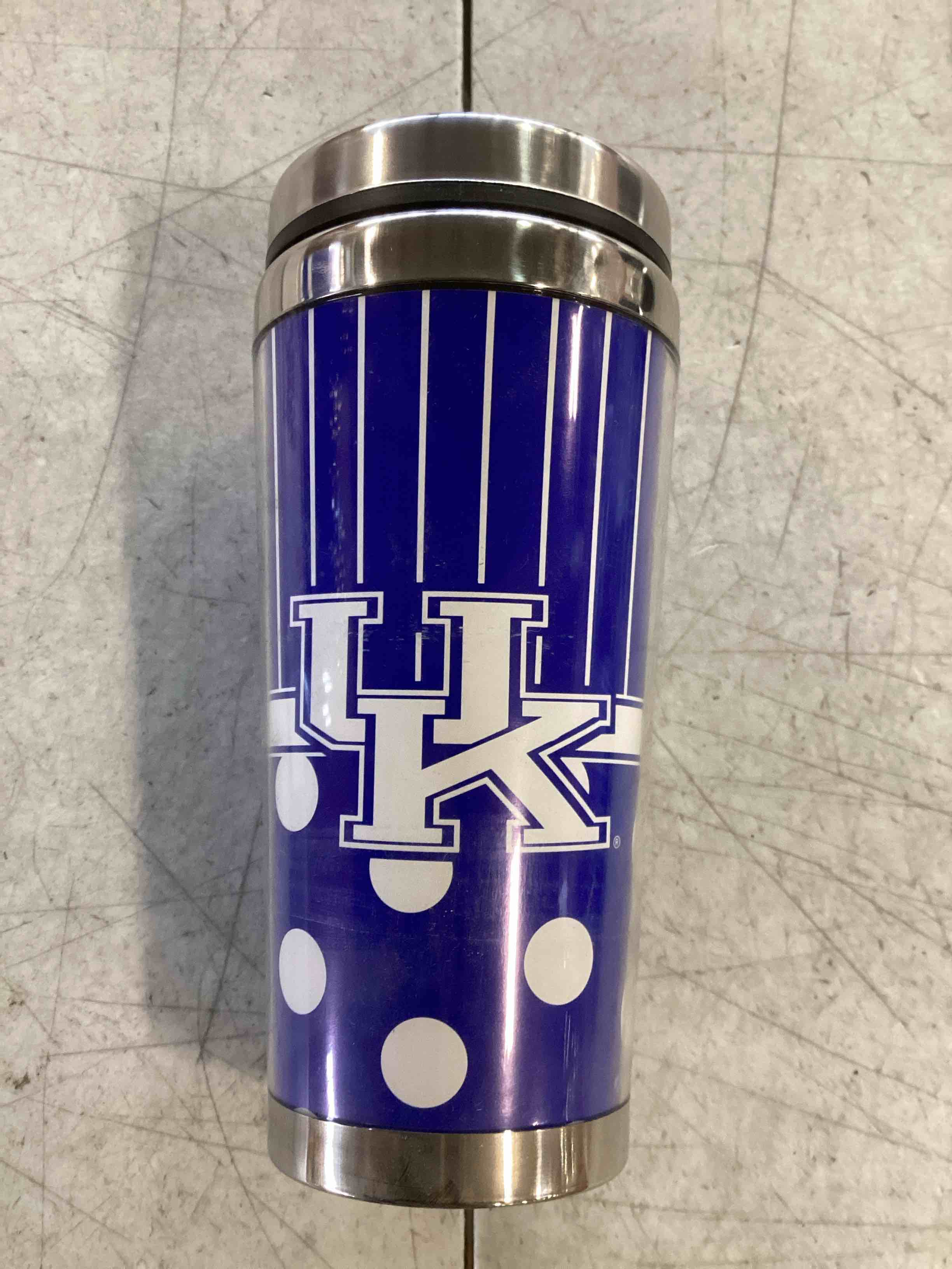 Vintage 1980's Blue Kentucky Uk Wildcats Coffee Travel Mug Cup Whirley Usa