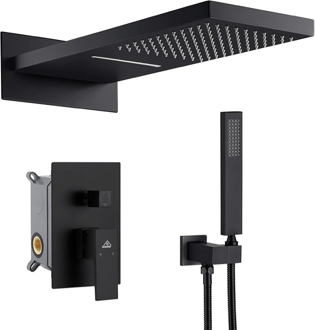 CASAINC Luxury Waterfall & Rain Shower Head with Handheld Spray 22 ...