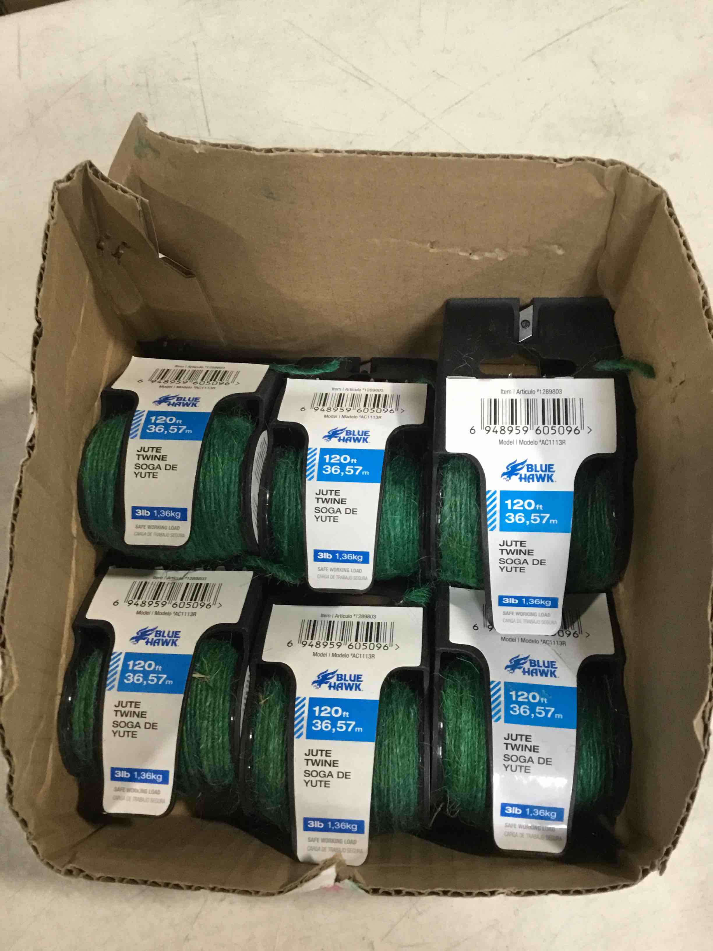 Blue Hawk Jute Twine Green (3 lb) 120 ft ***(6 rolls in bundle)****