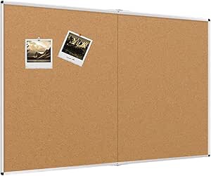 Large Cork Bulletin Board 60 x 36 Inch Cork Boards with Pins Decorative ...