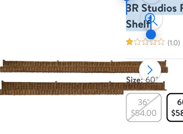 3R Studios Rattan Wall Shelf