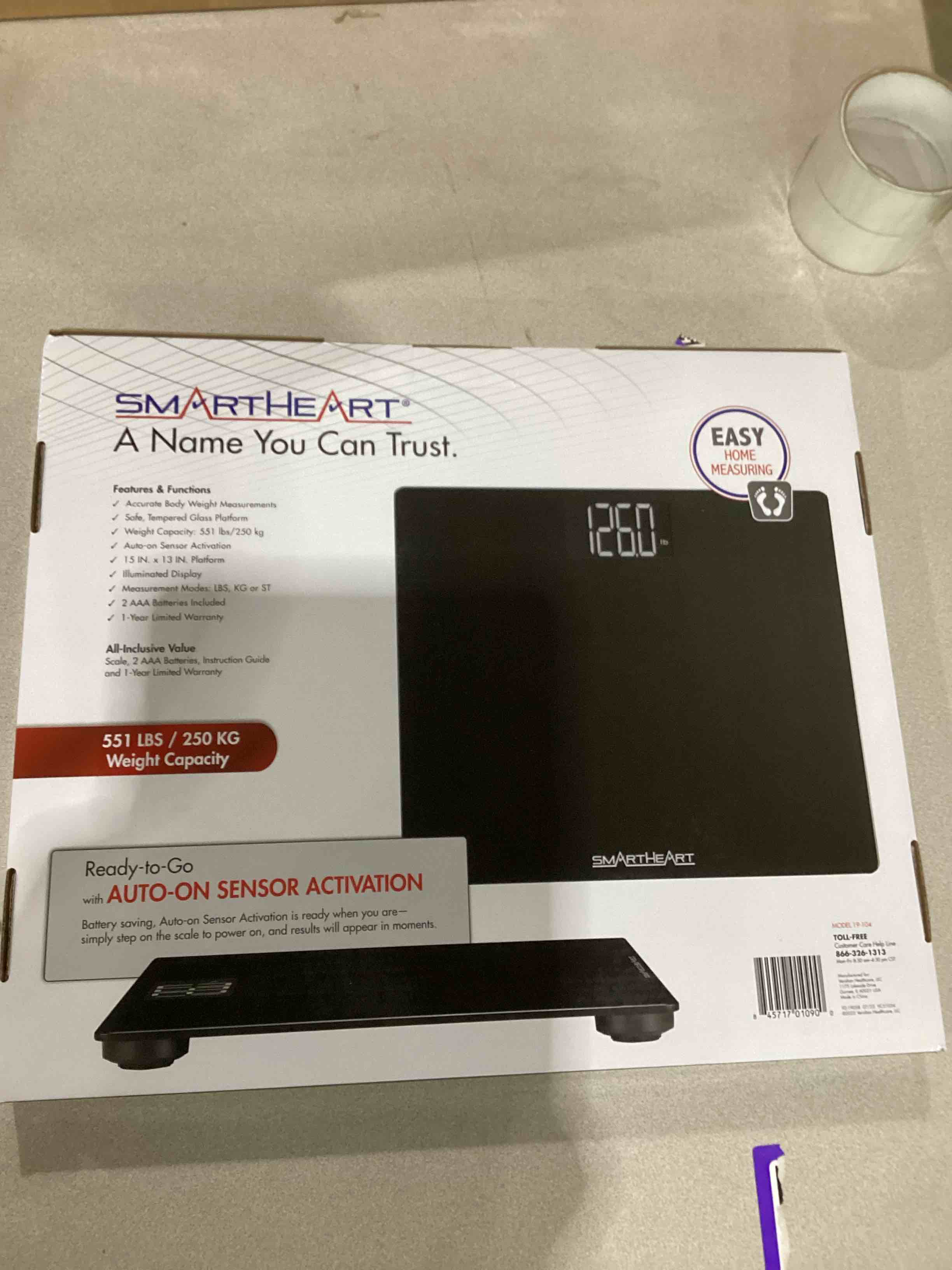 SmartHeart Wide Platform Digital Weight Scale | 551 lbs / 250 kg ...