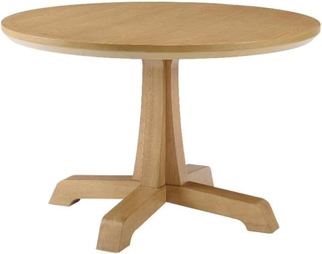 light distressed natural finish reclaimed look round dining table base