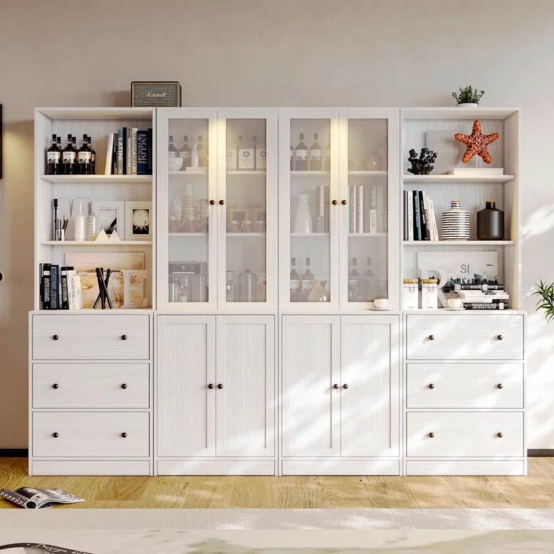 (INCOMPLETE) Reshelle 71" H x 94.5" W Glass Library Bookcase