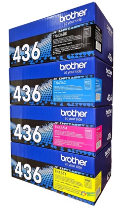 Brother TN436BK, TN436C, TN436Y, TN436M 4-Color Super High Yield Toner ...