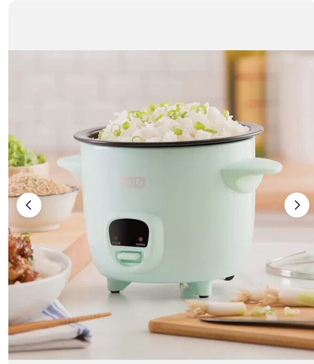 Dash Mini 2-Cup Rice Cooker with Keep Warm Function, Choose Color
