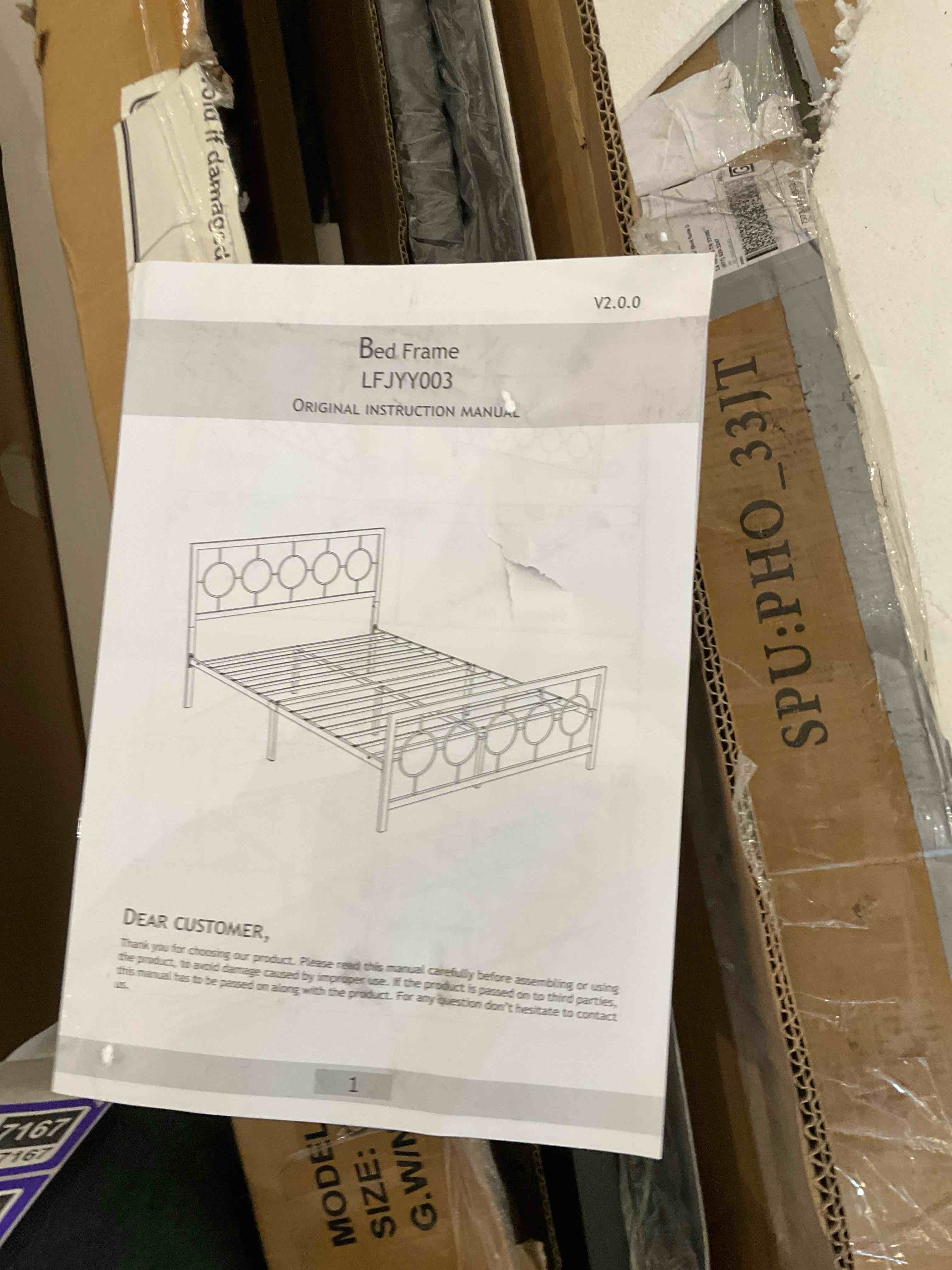 bed frame parts, headboard and footboard- extras, incomplete