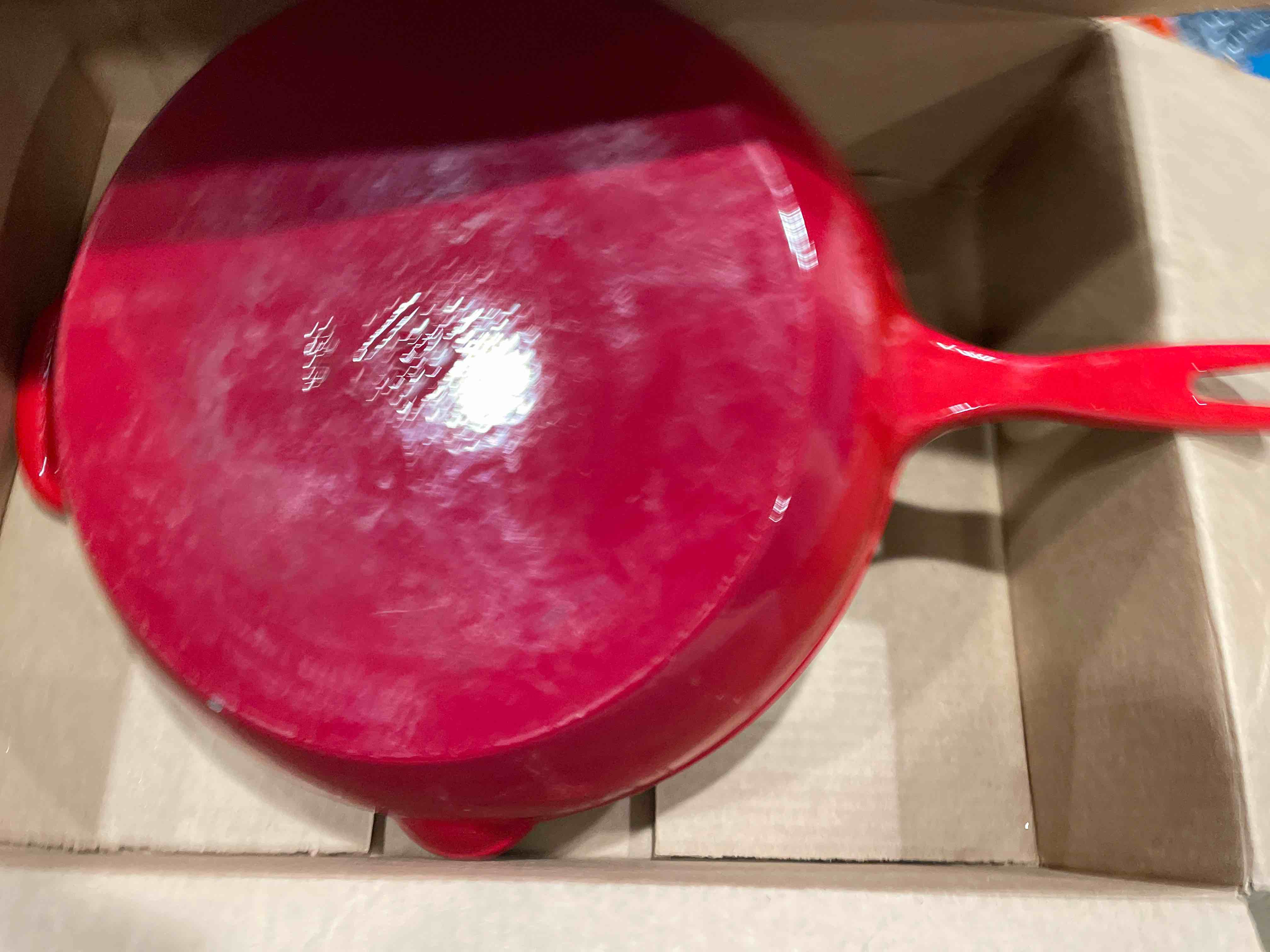 Red 13” Cast Iron Skillet