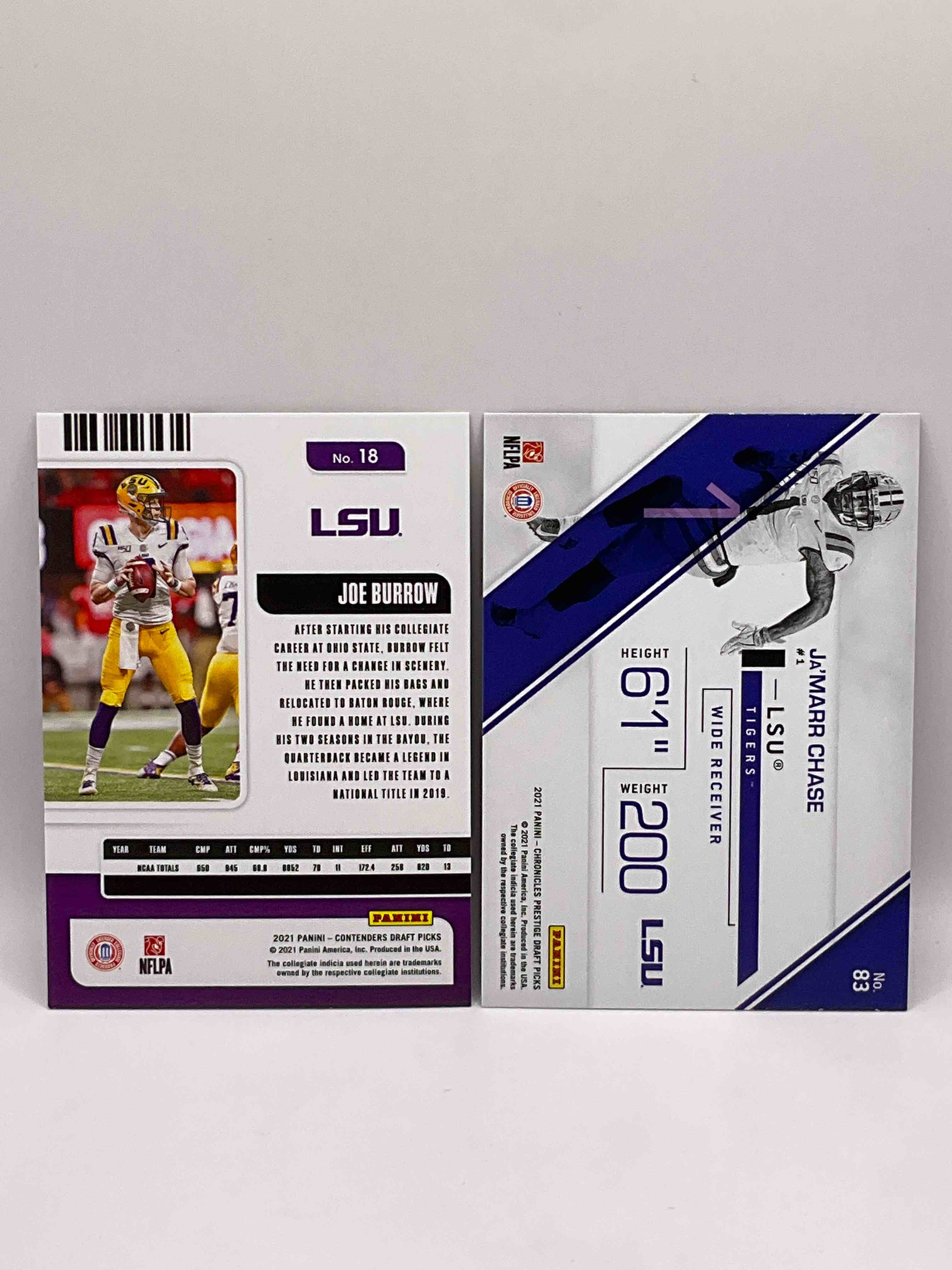 LSU Brothers! Joe Burrow 2021 Season Ticket Card & Ja’marr Chase 2021 ...