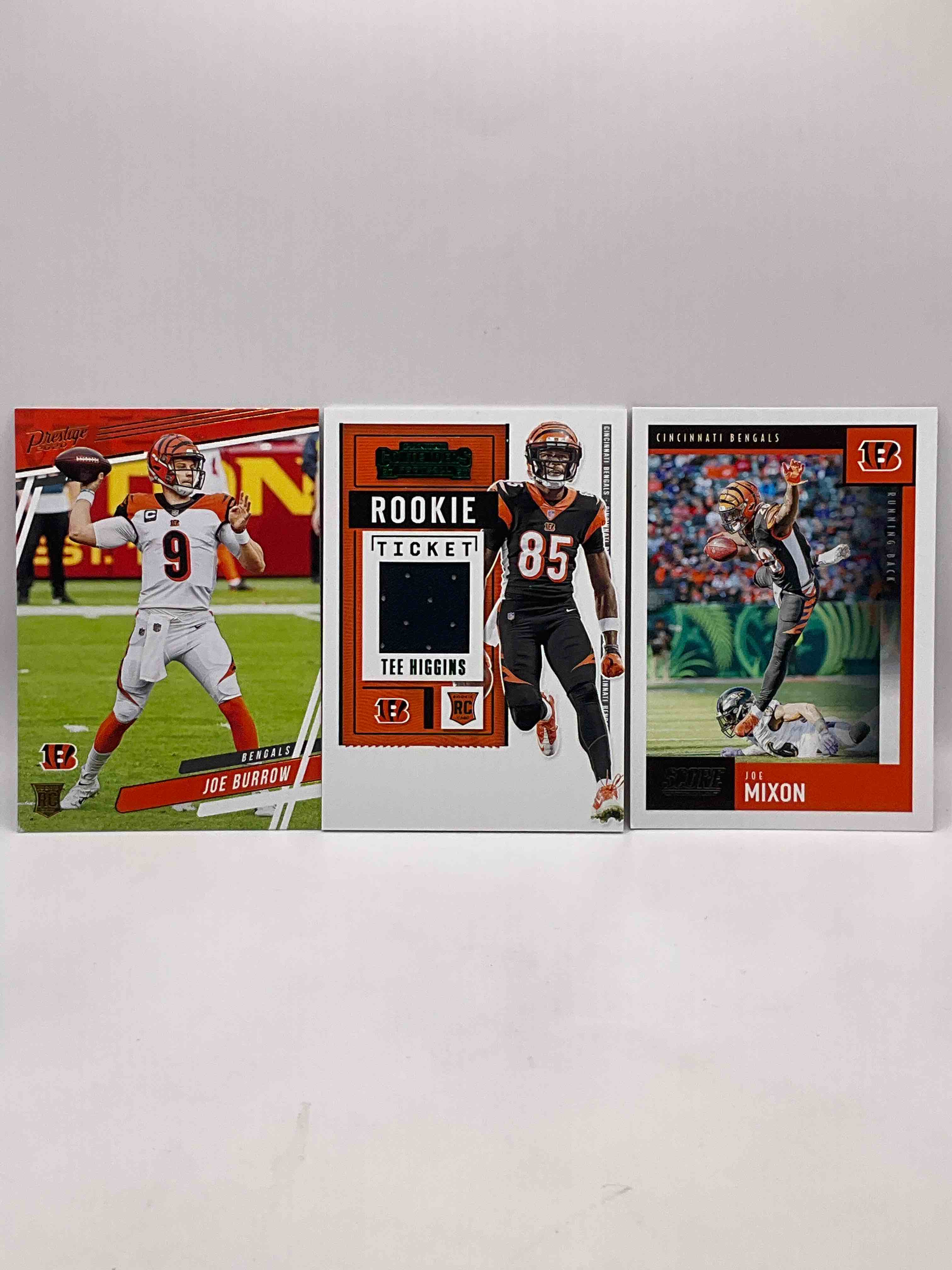 Bengals Big Three! Joe Burrow Prestige “Gold” Rookie Card, Tee Higgins ...