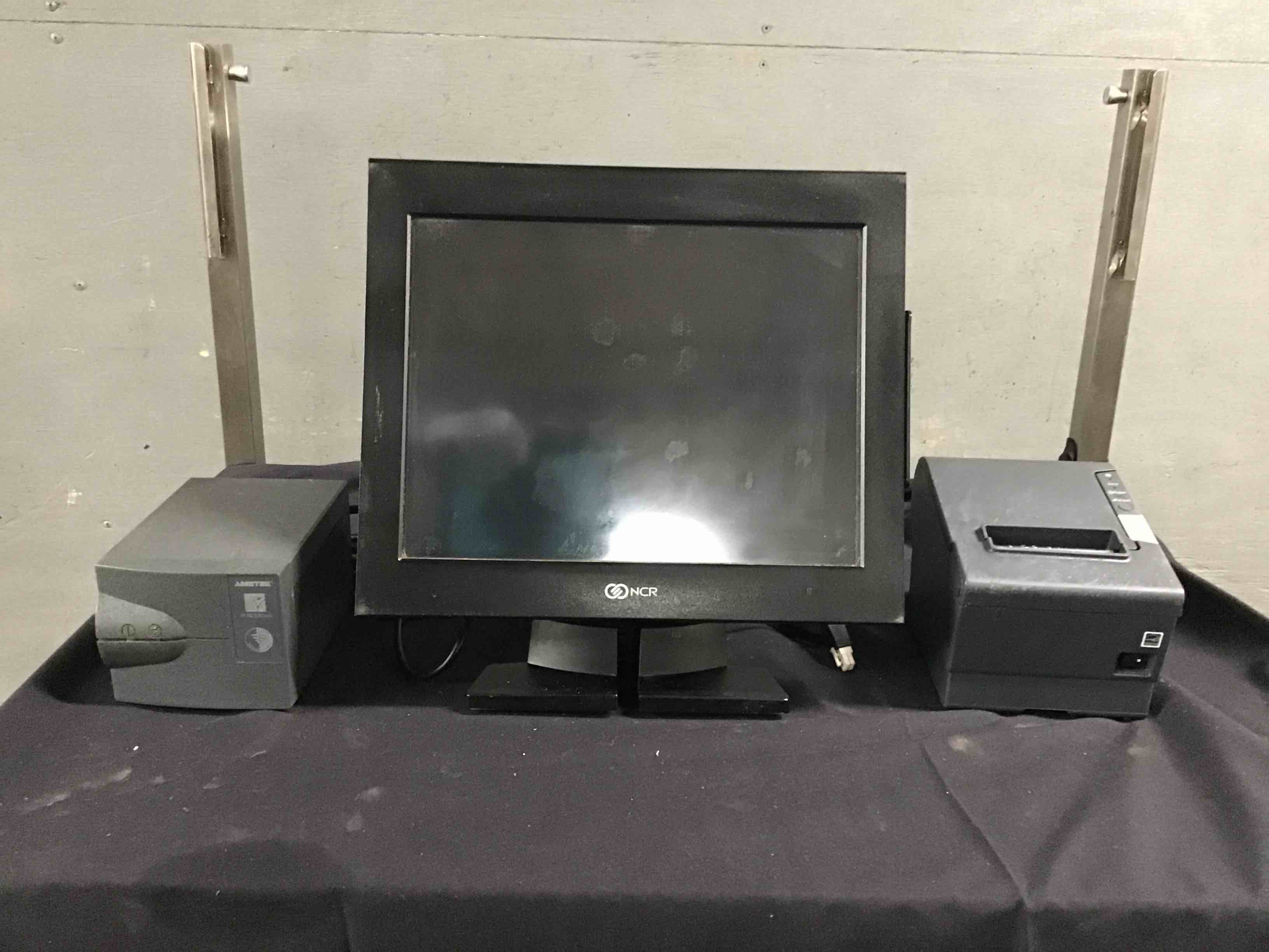 POS System NCR 15 Inch Monitor, Epson Receipt Printer And Ametek Power Box