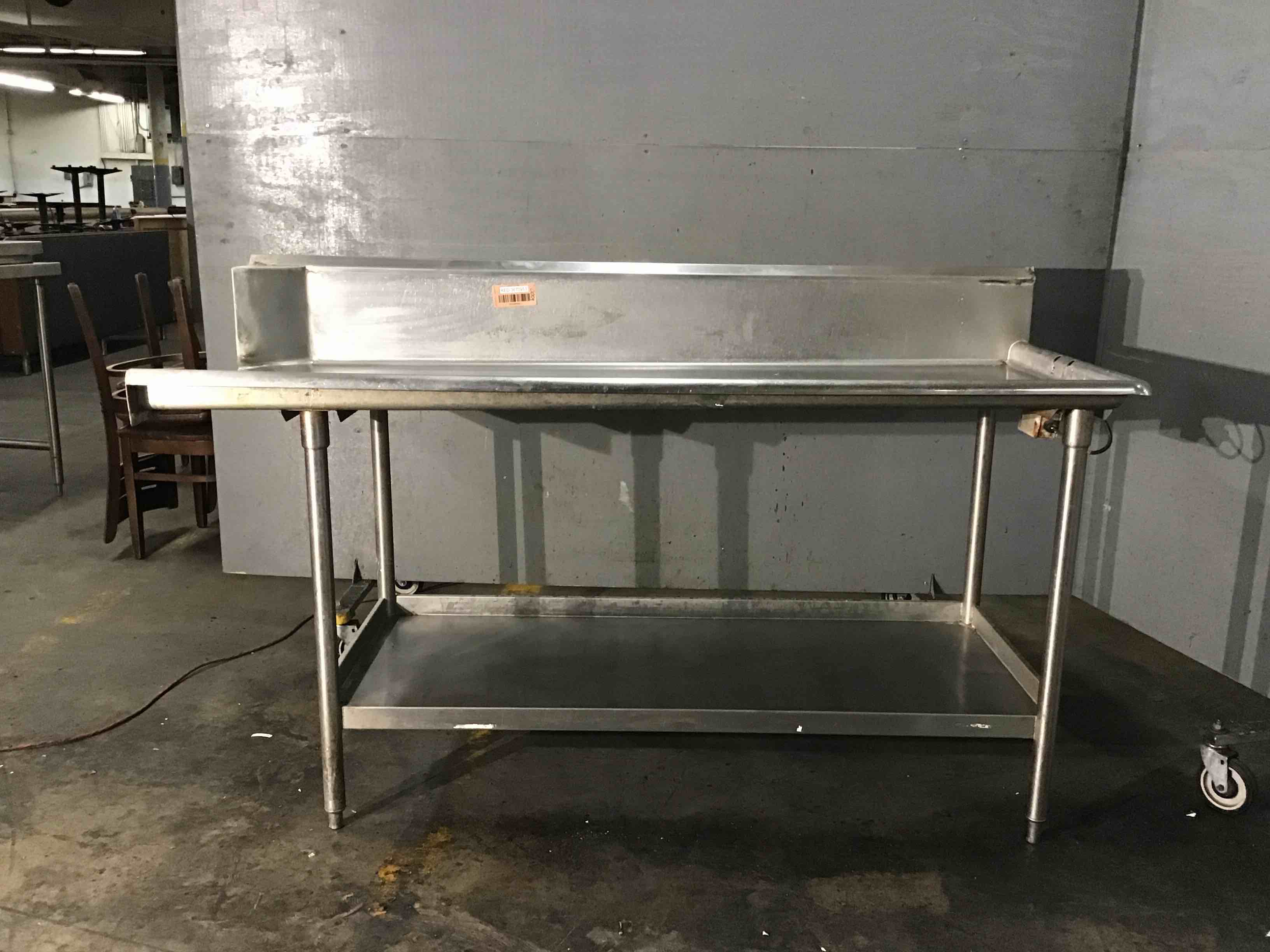 72 Inch Stainless Steel Right Side Clean Dish Table With Under Shelf