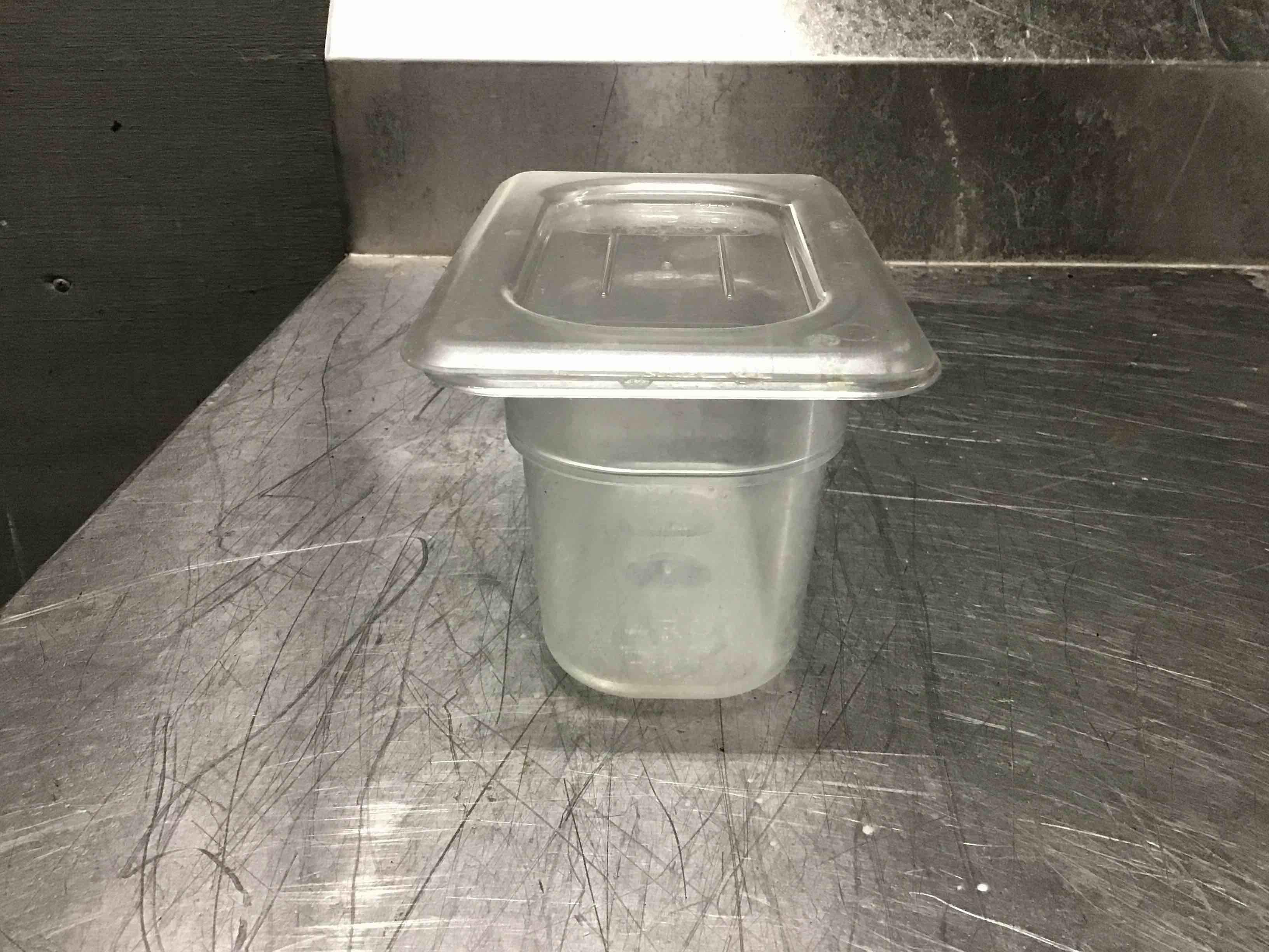 Carlisle Solid Plastic 4 Inch Deep One Ninth Size Insert Pans With Lids