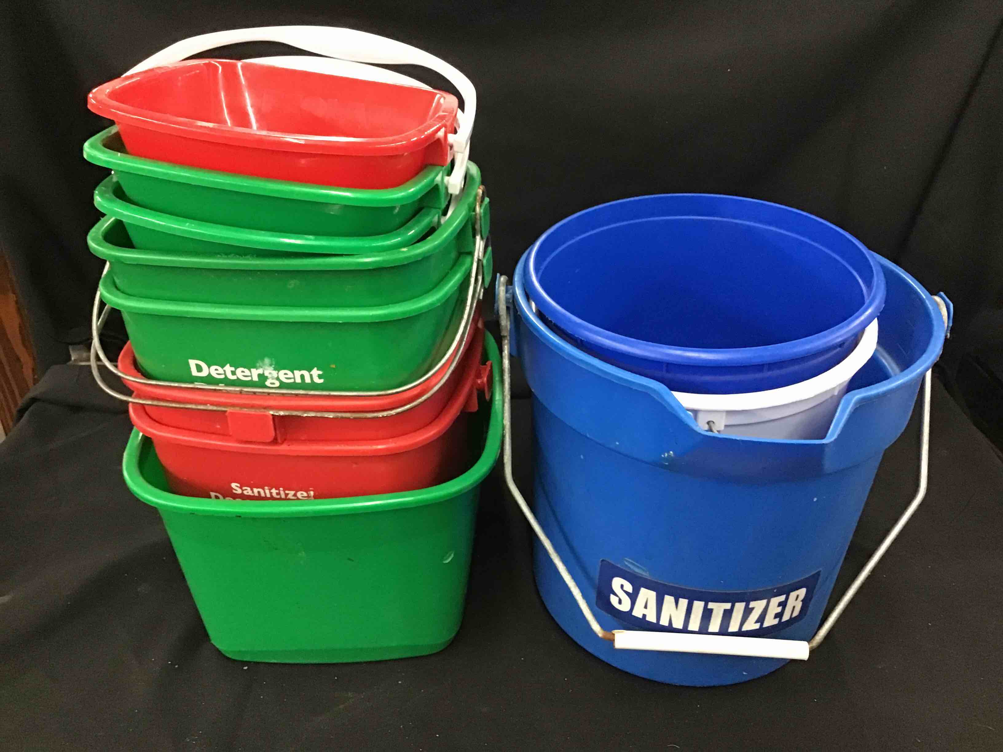 Plastic Sanitizing Bucket, Assorted Sizes And Syles