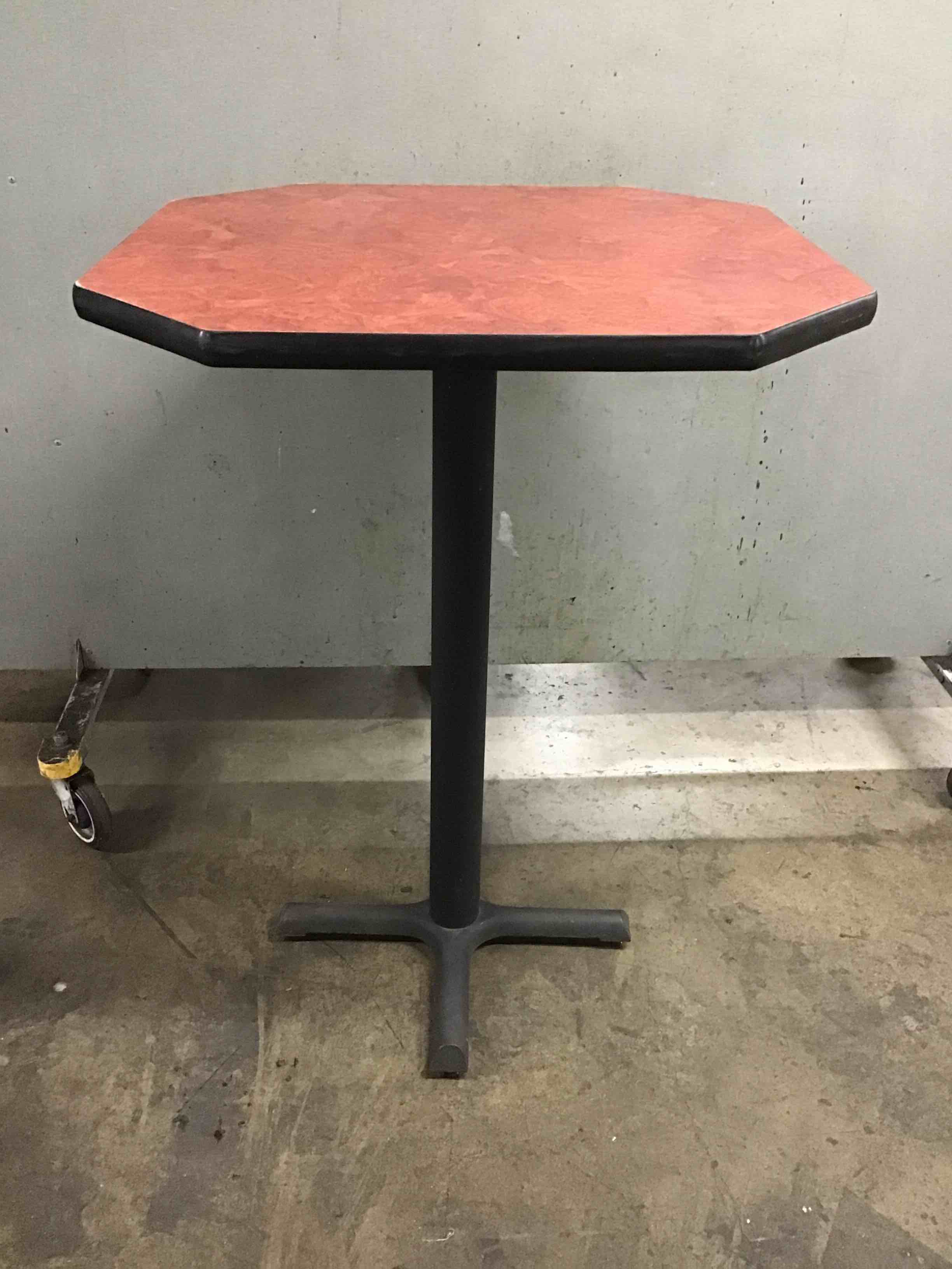 34 Inch Wood Grain Formica Top Bar Height Table