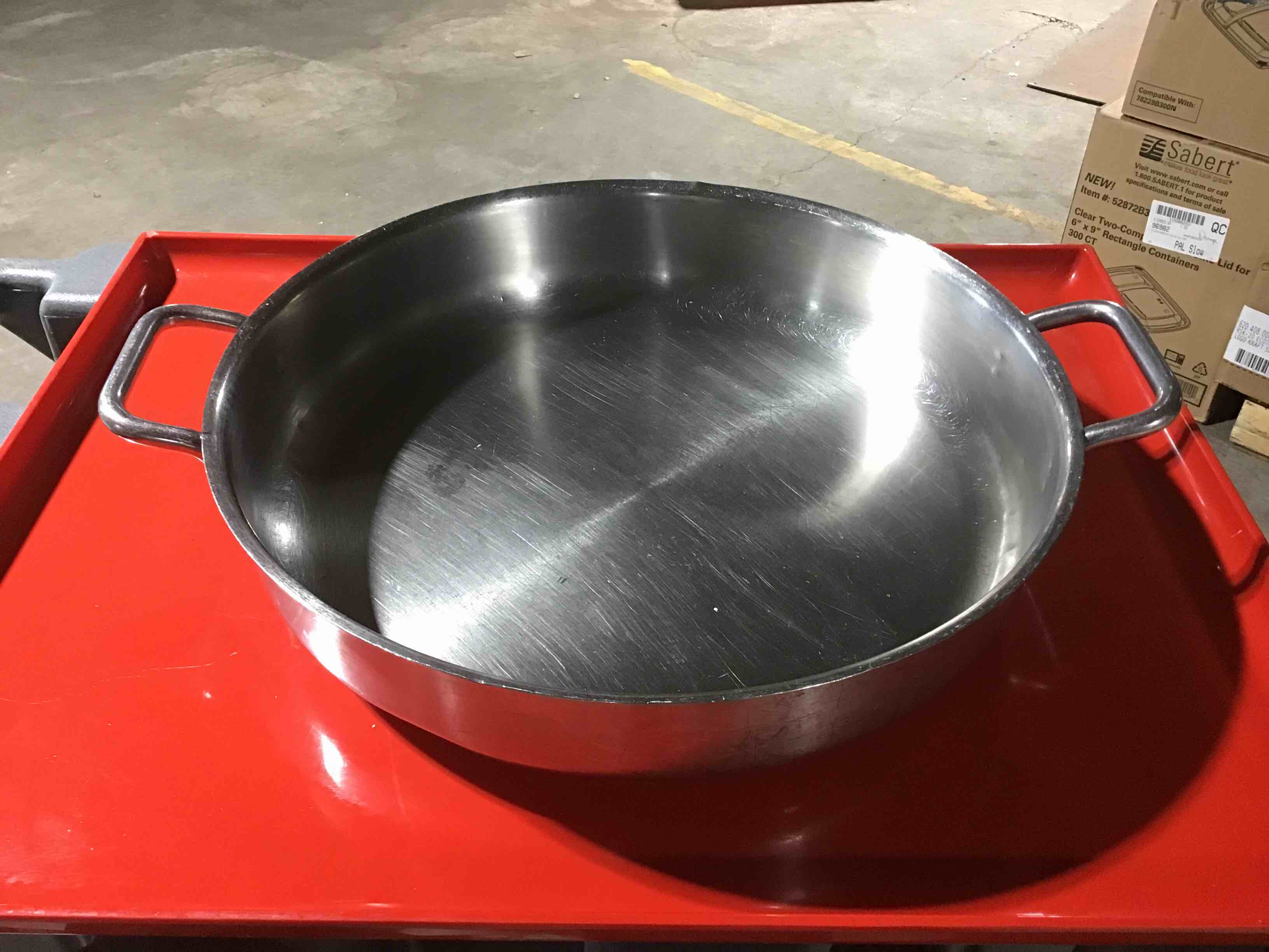 3 Inch Deep 16 Inch Stainless Steel Double Handle Pan