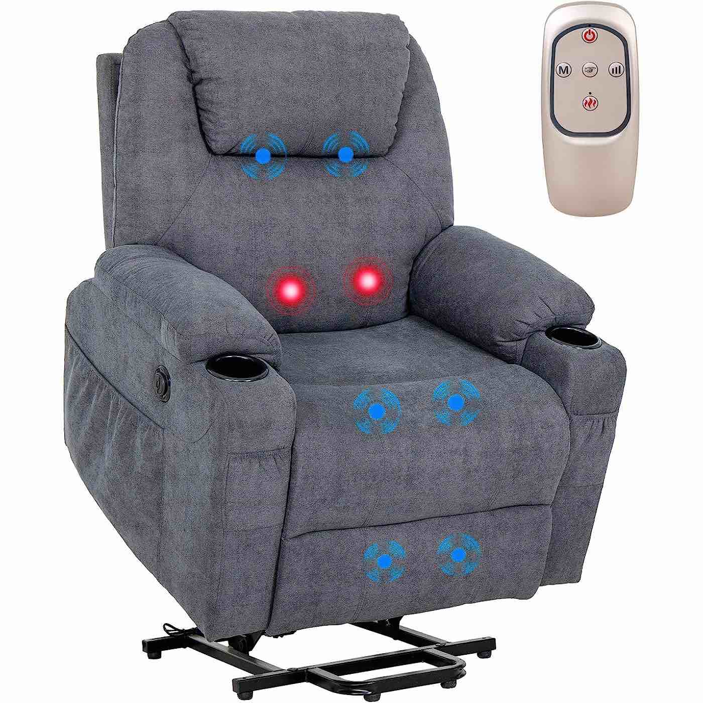 Electric Power Lift Recliner Chair Remote Control Massage Sofa Heated ...