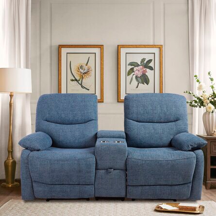 Upholstered Home Theater Seating with Cup Holder By Ebern Designs lake ...