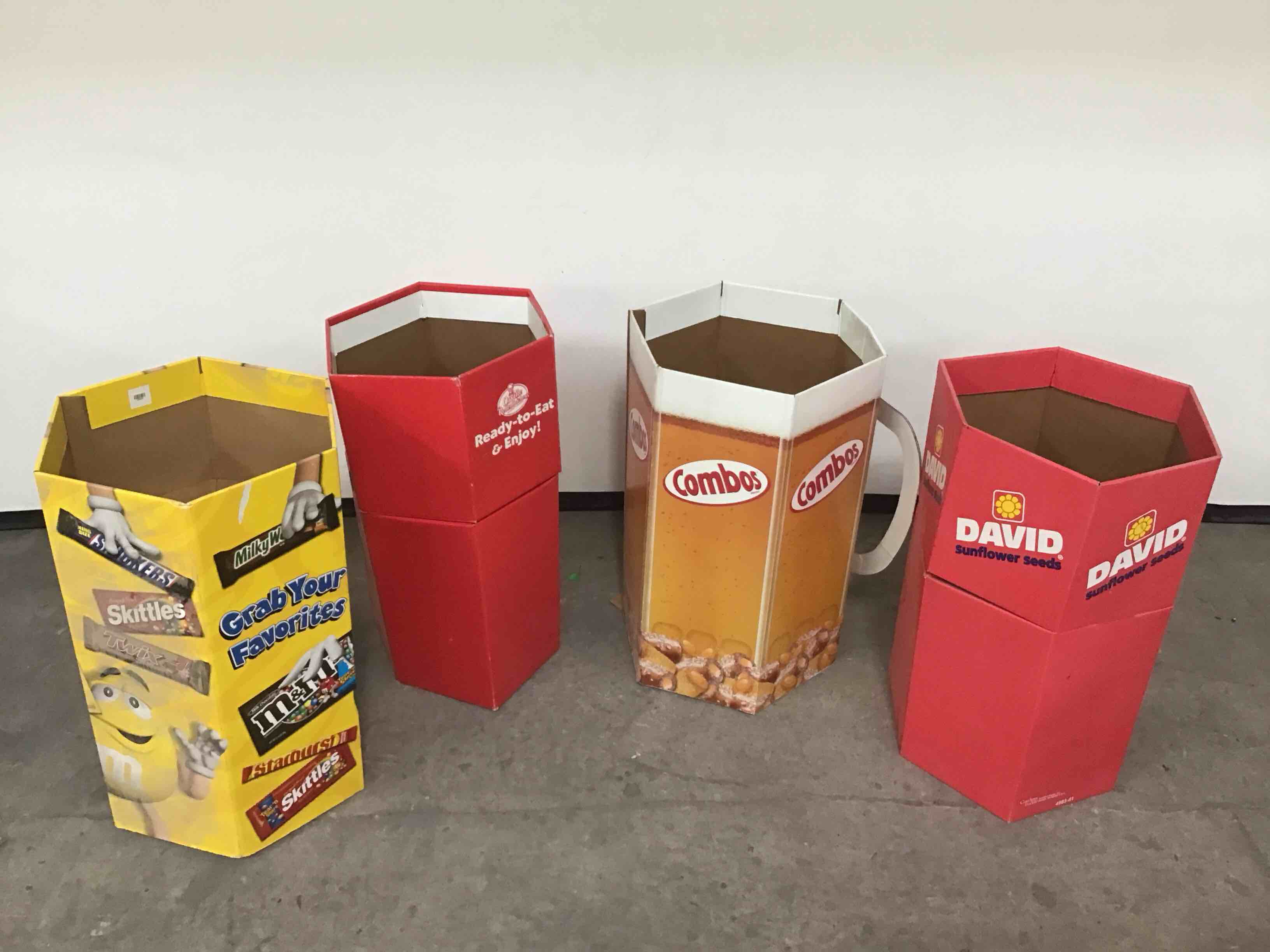 VARIOUS CARDBOARD DUMP BIN MERCHANDISERS