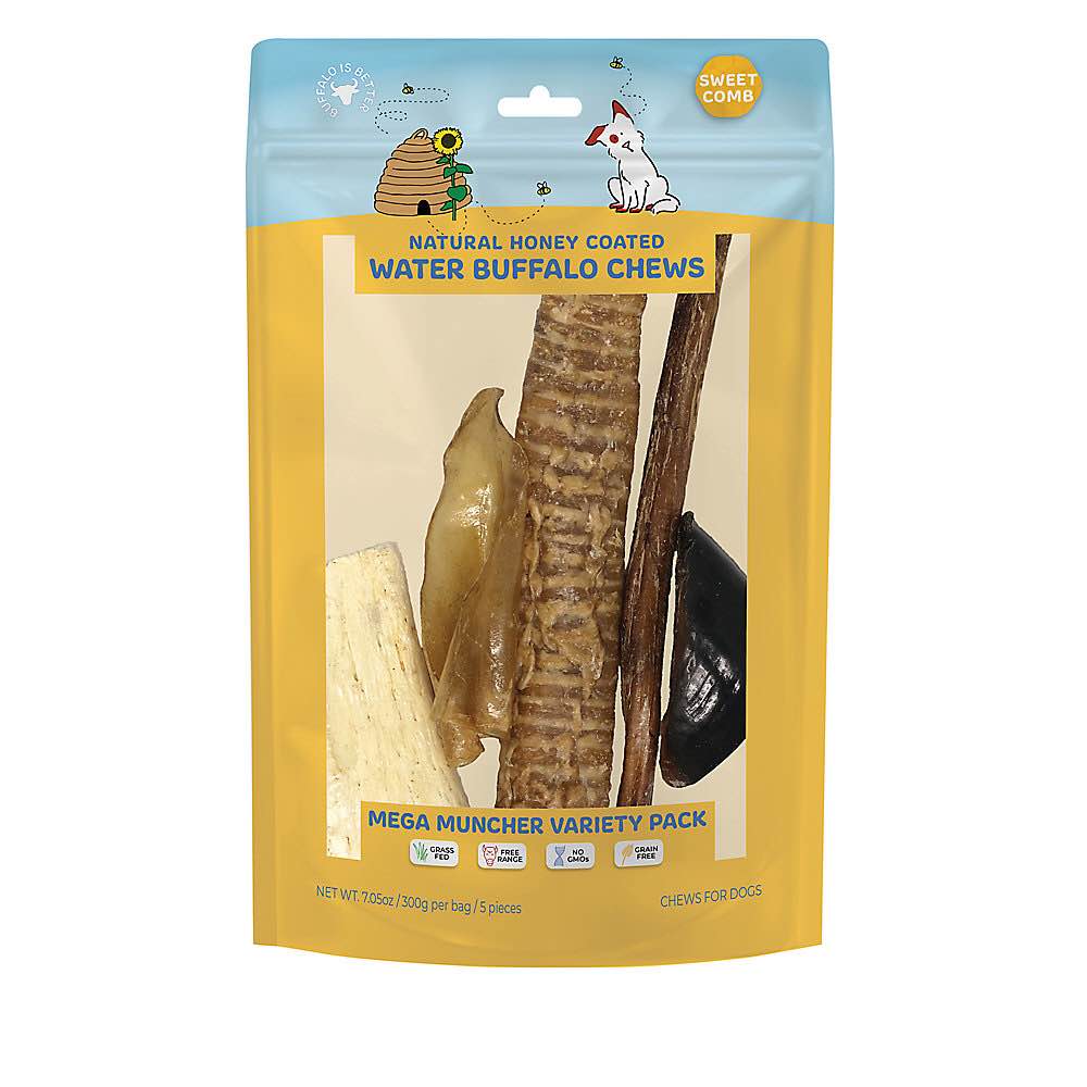 Natural Honey Coated Water Buffalo Chews Mega Muncher Variety Pack