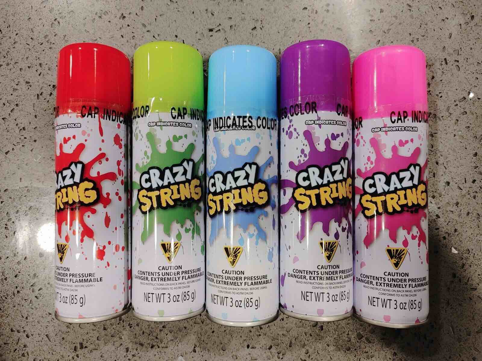 20 cans Party String - 5 colors - Crazy string - Silly string