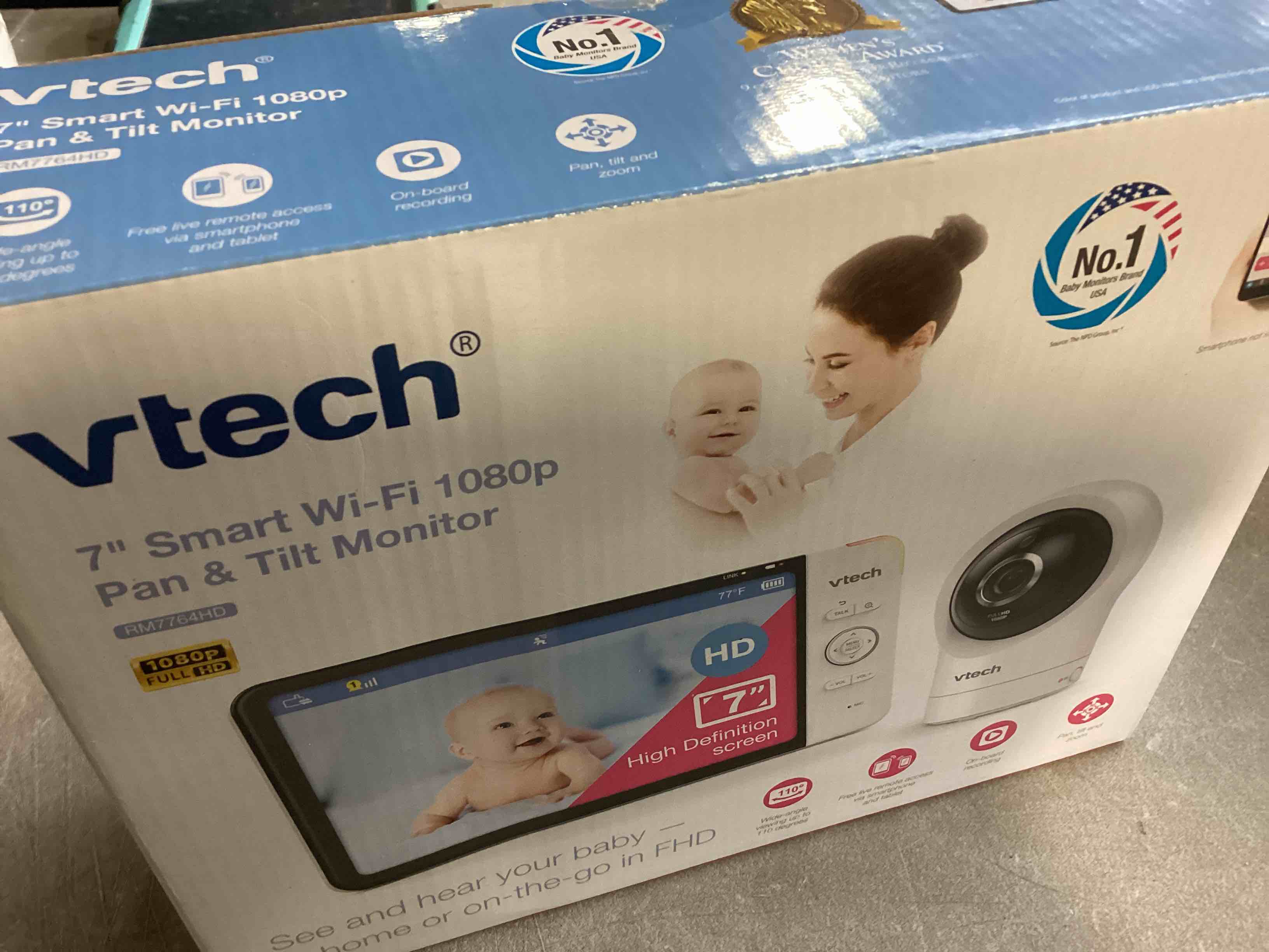VTech RM7764HD 1080p Smart WiFi Remote Access BabyMonitor, 360° Pan ...