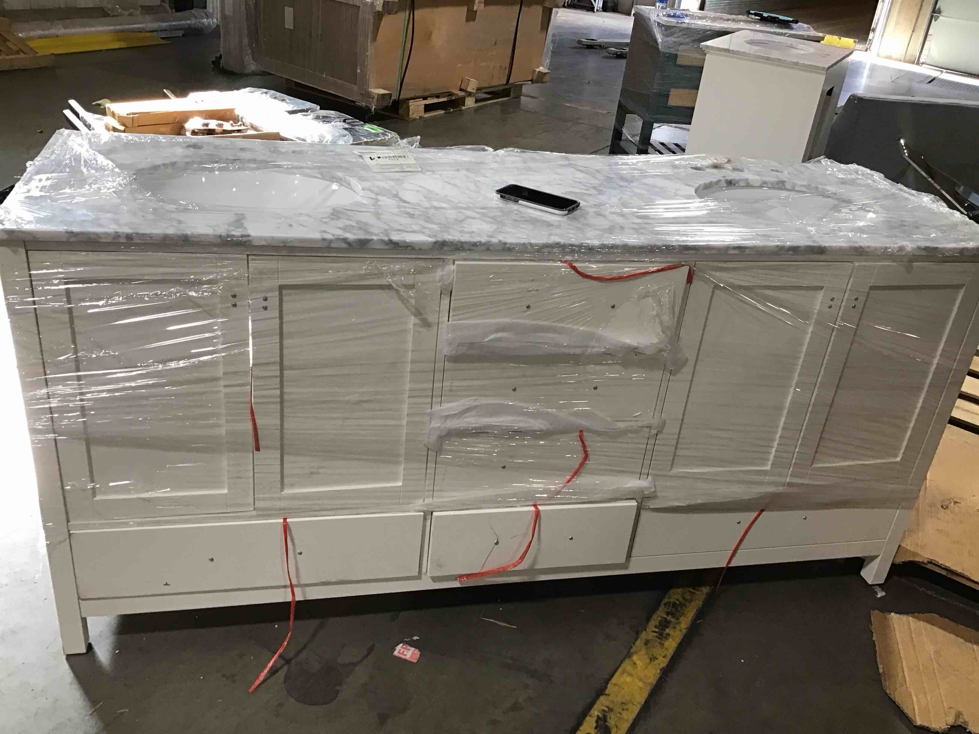 Home Decorators Collection Talmore 60 in. Double Vanity in Sky Grey ...