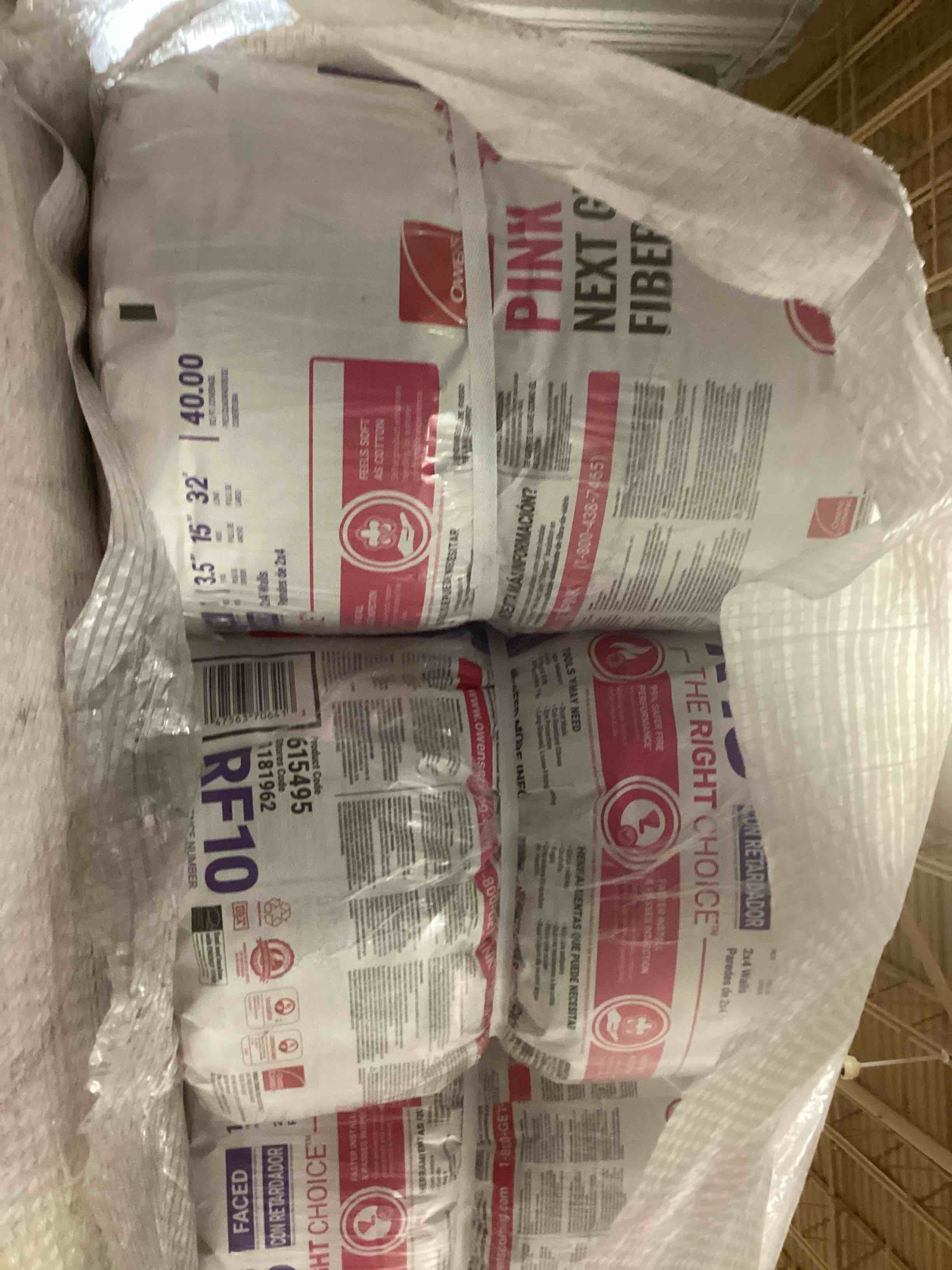 6 rolls r13 15” faced insulation your bid per roll