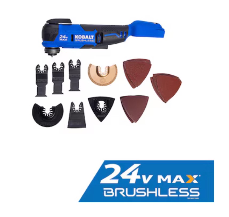 Kobalt 24-volt Cordless Brushless Variable 17-Piece Oscillating Multi ...