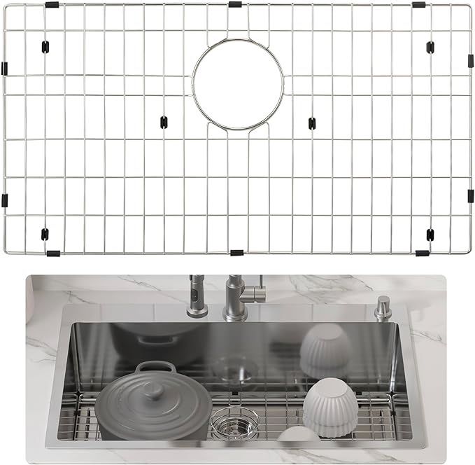 VEVOR Sink Protector Grid, 26.6"x14.6" Stainless Steel Sink Grates ...