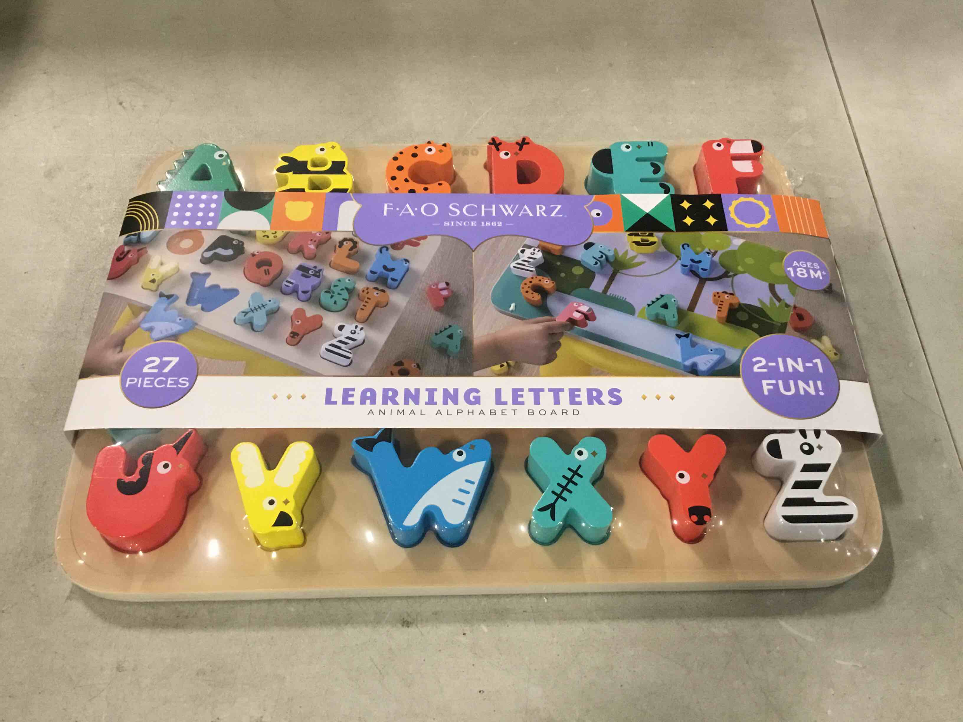 FAO Schwarz Toy Wood Alphabet Puzzle - 27pc