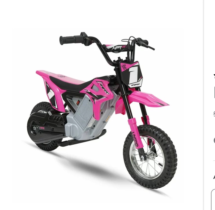 Hyper Toys HPR 350 Dirt Bike 24 Volt Electric Motorcycle in Pink