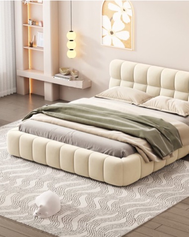 Yesfashion Queen Size Upholstered Platform Bed with Headboard Footboard ...