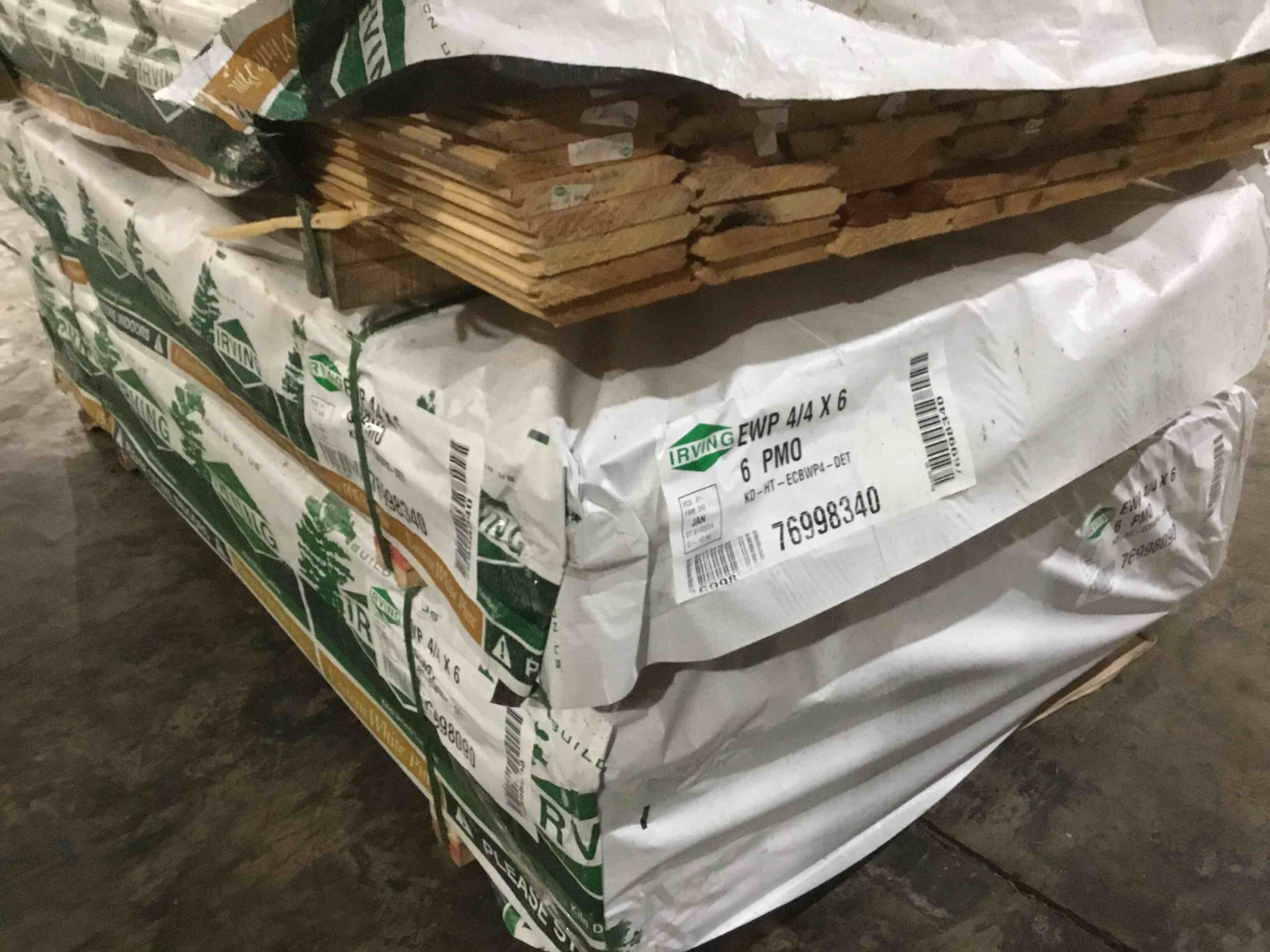 Tongue & Groove 1” x 6” x 6’ Eastern White Pine ECB/WP4 Pattern Outs