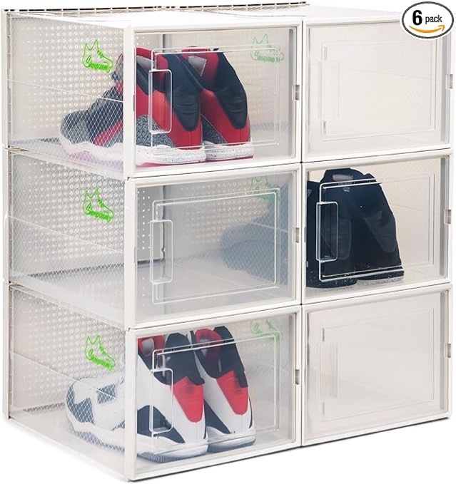 (set of 2) Shoe Storage Organizer, Shoe Storage Boxes, Shoe Box Clear ...