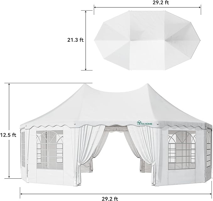 YITAHOME 29x21FT Party Tent Heavy Duty Wedding Canopy Event Shelter ...