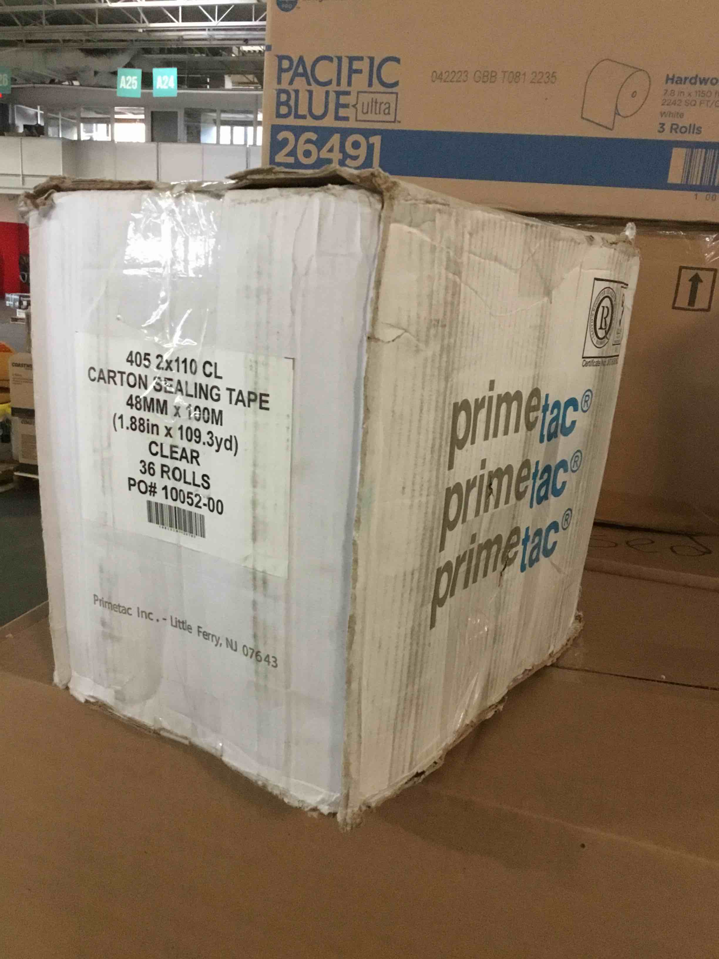 Case of 36 Rolls Primetac Premier 2 x 110 1.75 Mil Clear Acrylic Carton ...