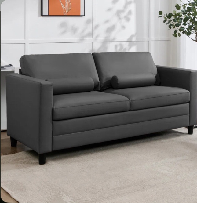 Fowzia 50.07'' Faux Leather Sleeper Sofa
